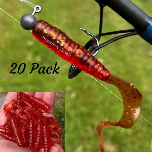 Soft Plastic Bream Fishing Lures Tackle Grub Curly TAIL FLATHEAD Bass ...