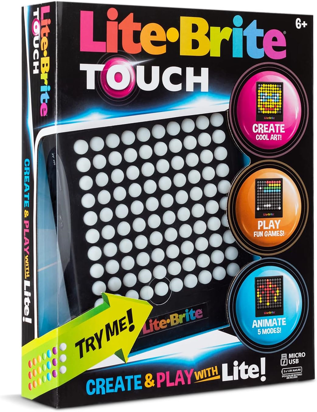 Lite-Brite Touch - Create, Play and Animate - Light Up Portable Stem ...
