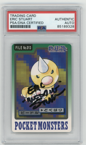 PSA Signed Eric Stuart 1997 Pokemon 013 Weedle Bandai Carddass Japanese ...