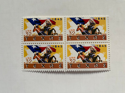 4 Unused 1845 Texas Statehood US Postage 32-Cent Stamps USPS USA stamp ...
