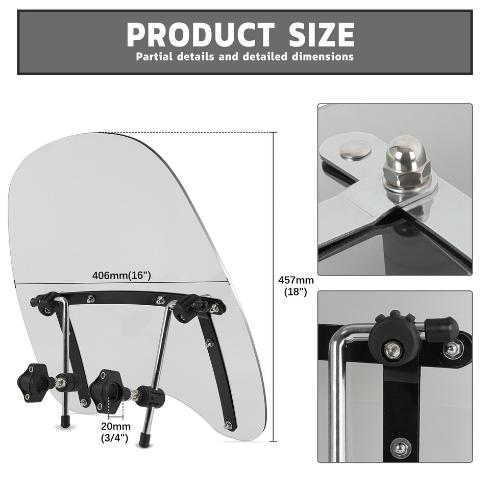 For Honda VLX 600 Shadow Smoke Windshield Windscreen Deflector ...