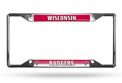 Wisconsin Badgers License Plate Frame Chrome EZ View - Special Order | eBay