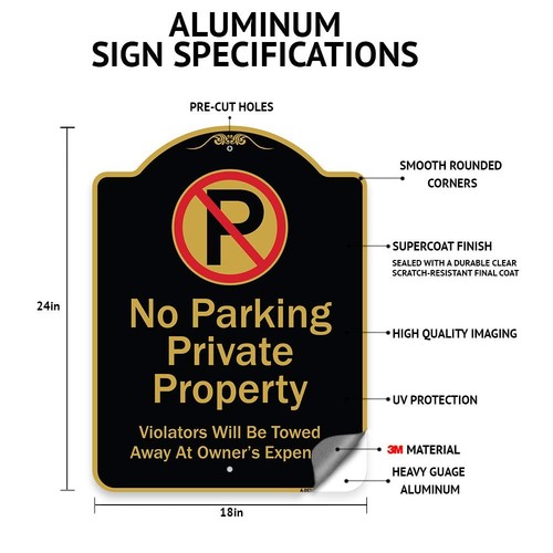 Designer Series Sign - No Blocking The Gate with Graphic | Black & Gold ...