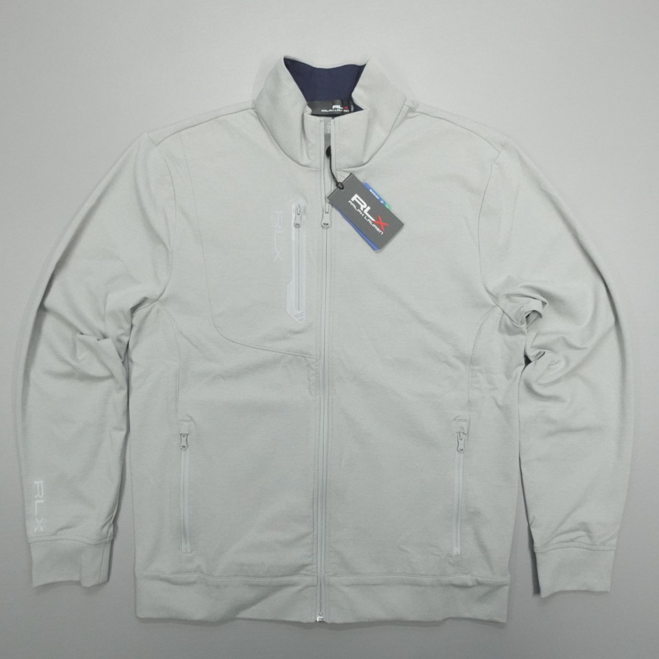 RLX Ralph Lauren Golf Full Zip Jacket Men's Size M Grey Htr Moisture ...
