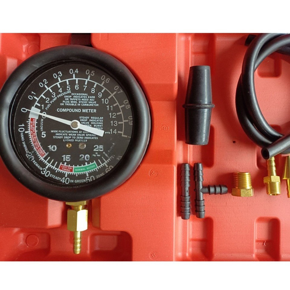 Car Fuel Pump Pressure Tester Vacuum Gauge Kit for Leak and Emission ...