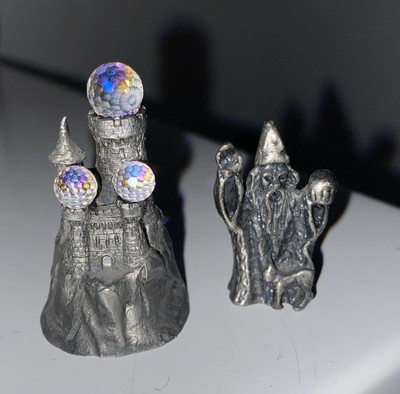 Vntg Miniature Perth Pewter Wizard Castle Medieval Figure Statue ...