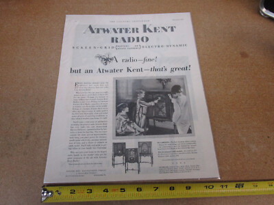 Atwater Kent Radio 1929 audio ORIGINAL vintage magazine print ...