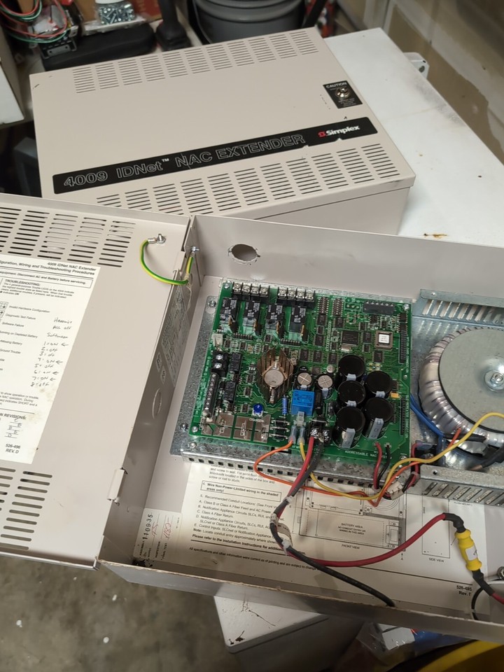 Simplex 4009 IDNET NAC Extender Fire Alarm Panel Box Parts Only 0636867 ...