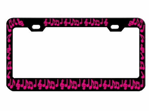 Music Musical Note Treble Clef Pattern Car License Plate Frame Auto Tag ...