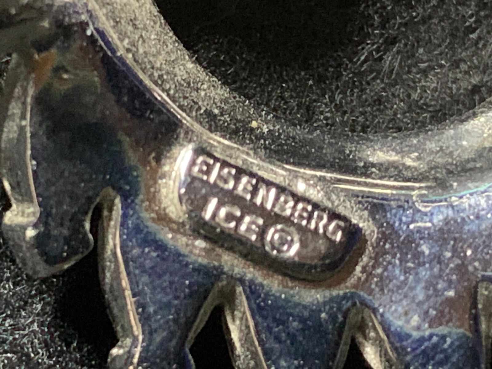 Vintage Eisenberg Ice Crescent Shaped Rhinestone Brooch Pin Swarovski ...