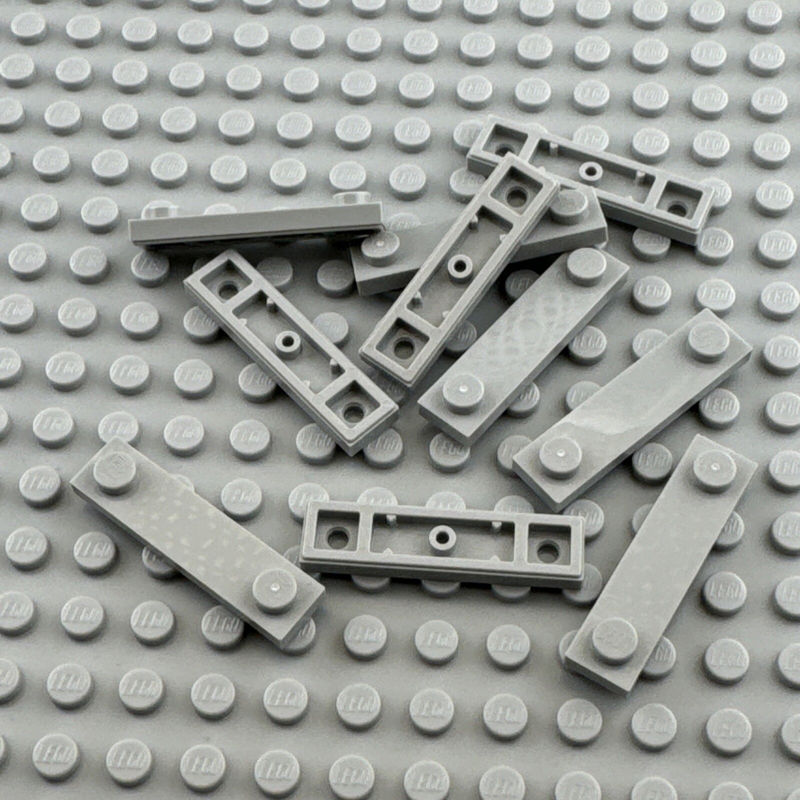LEGO Plate Modified - Light Bluish Gray - 1 x 4 with 2 Studs w/ Groove ...