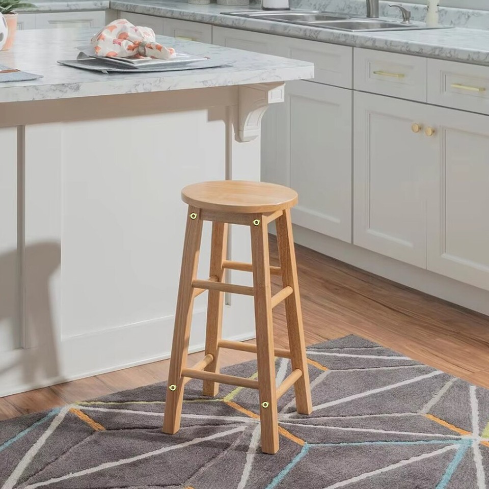 Wooden Bar Stool Bar Kitchen Breakfast Bar Stool 60CM High Legs Pub ...