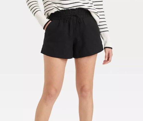 A New Day Women's High-Rise Pull-On Shorts Black XXL | eBay