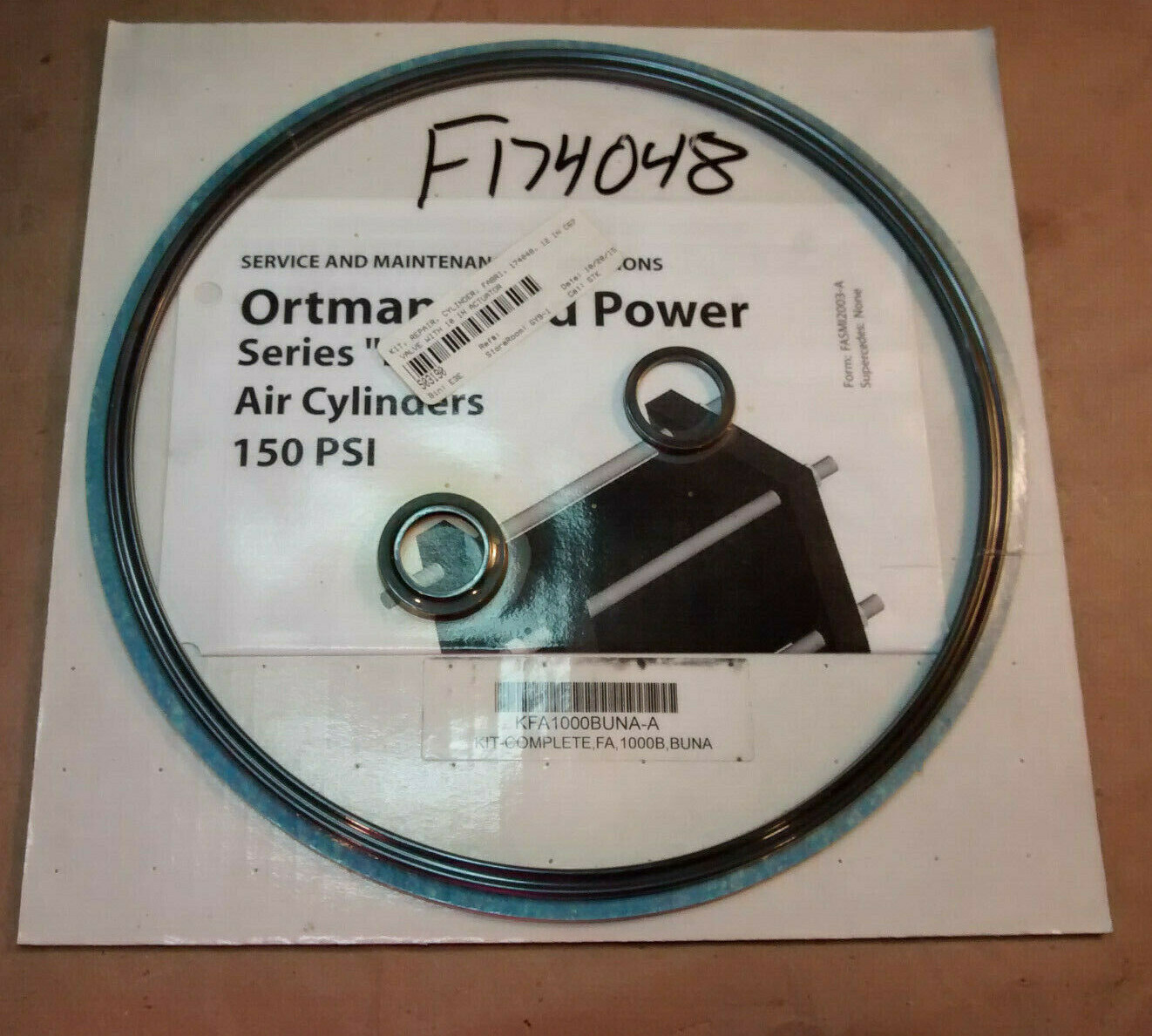Ortman Fluid Power Series FA Air Cylinder Repair Kit 10" 150 PSI ...