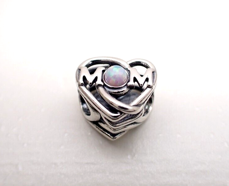 Authentic Pandora #793233C01 Openwork Mom & Heart Charm | eBay