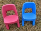 Step 2 Blue and pink Criss Cross Child Plastic Chunky Chair for Table ...