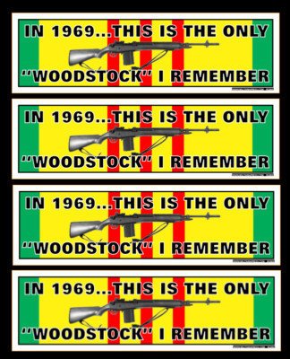 VIETNAM WAR ONLY WOODSTOCK I REMEMBER M-14 RIFLE BUMPER STICKER - SET ...