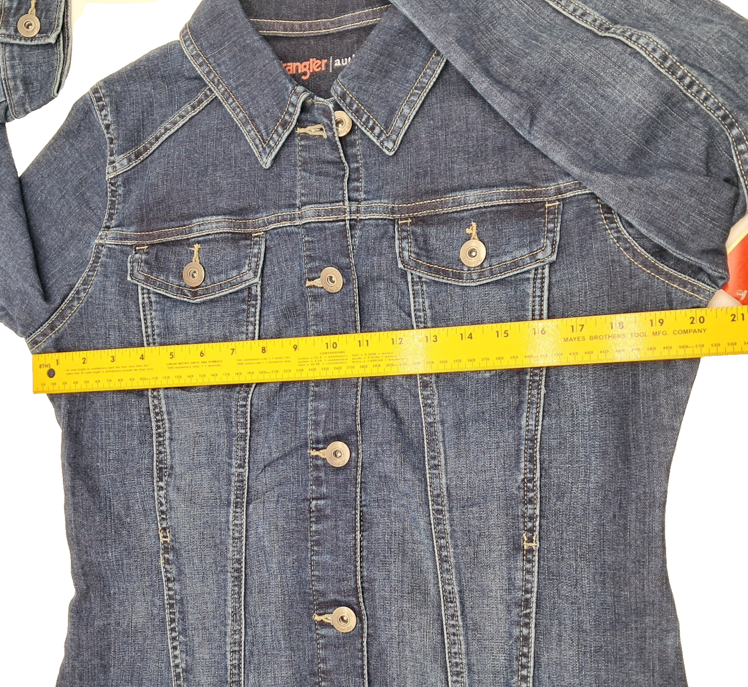 Wrangler Authentics Womens M Stretch Denim Jacket Blue Drenched Western ...