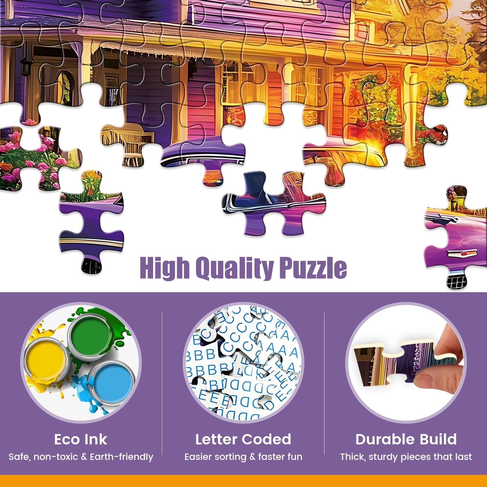 500 Piece Puzzle for Adults - City at Dusk Puzzles| Recycled Cardboard ...