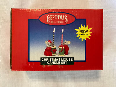 Christmas Mouse Candle Set Complete w/ Candles by Christmas Collectable ...