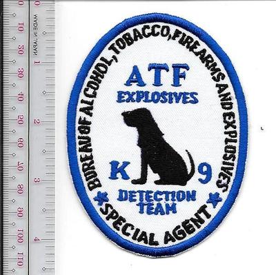 K-9 Police ATF Explosive Detection Team Special Agent & Dog Patch Vel ...