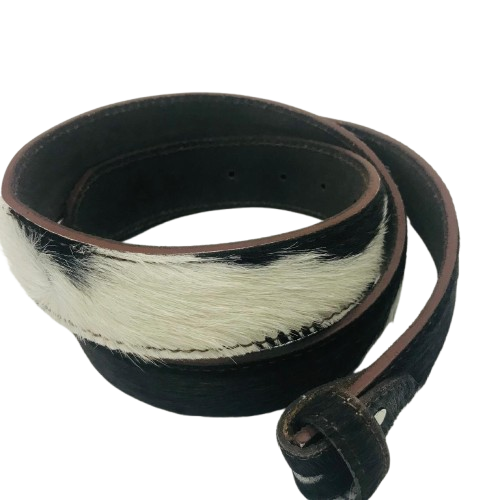 Western Cow Hair Belt Stylish Cow Print Fur Belt for Men & Women ...
