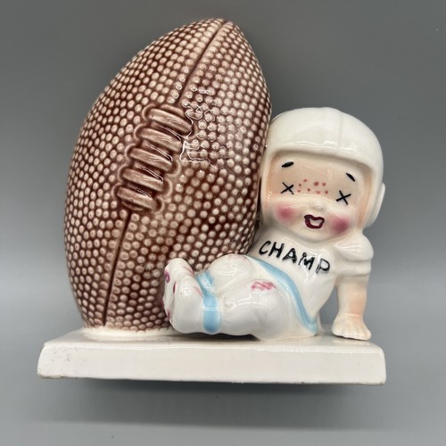 Vintage Baby Gift Japan Ceramic Pottery Champ Football Planter Pot ...