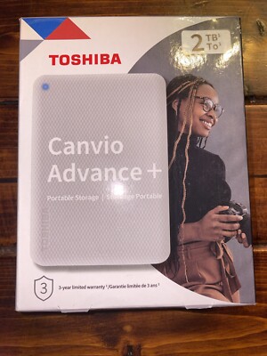 Brand NEW Toshiba 2tb Canvio Advance Plus Portable External Hard Drive ...