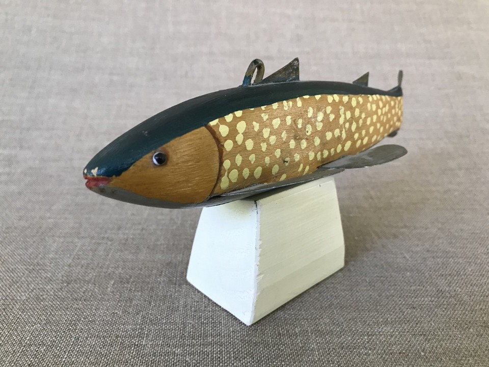 Ice Spearing Fishing Decoy, Hand Carved and Painted, Michigan Trout ...