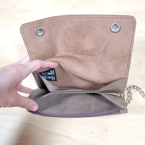 Vtg Popeye Biker Leather Wallet Pouch Chain Motorcycle Embroidered | eBay