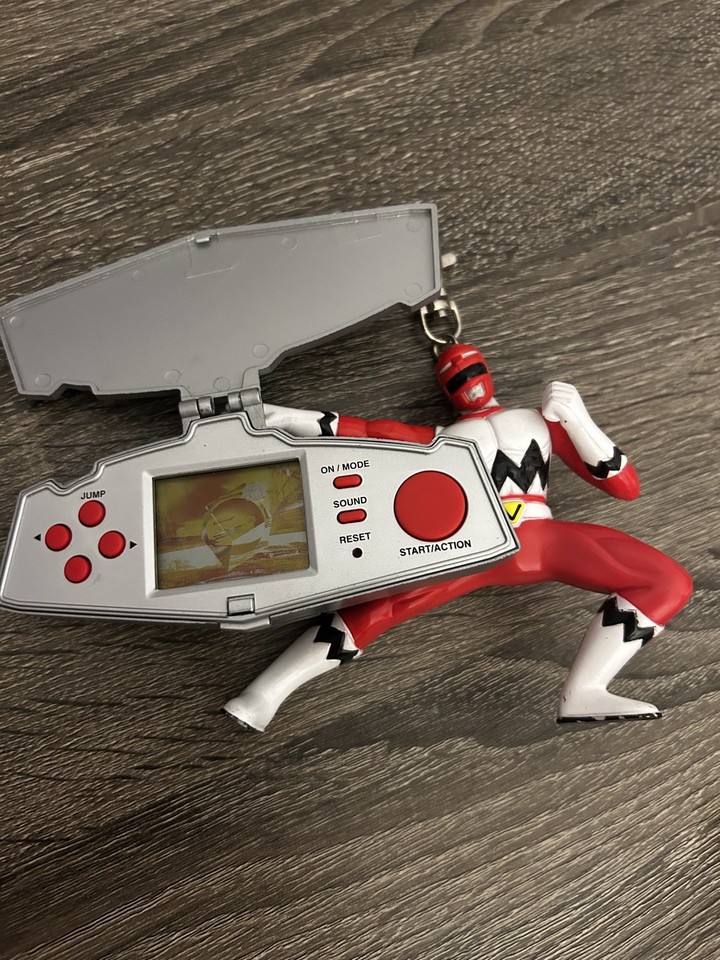 Power Rangers Lost Galaxy Red Rangers Electronic Handheld Game Keychain ...