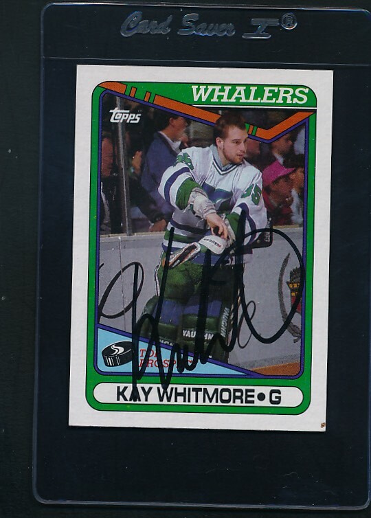 1990/91 Topps #232 Kay Whitmore Whalers Signed Auto *D440 | eBay