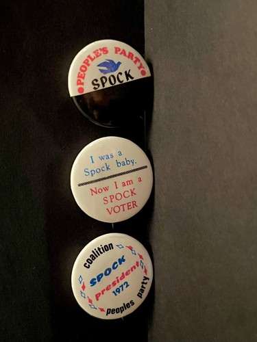 Spock People’s Party 1972 presidential vintage pin buttons 1” set of ...