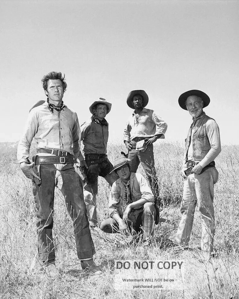 "RAWHIDE" CAST FROM THE TV WESTERN SERIES CLINT EASTWOOD 8X10 PHOTO (CC ...