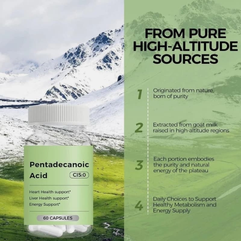 C15:0 Supplement, 60 Caps Pentadecanoic Acid, High Altitude Sheep Milk ...