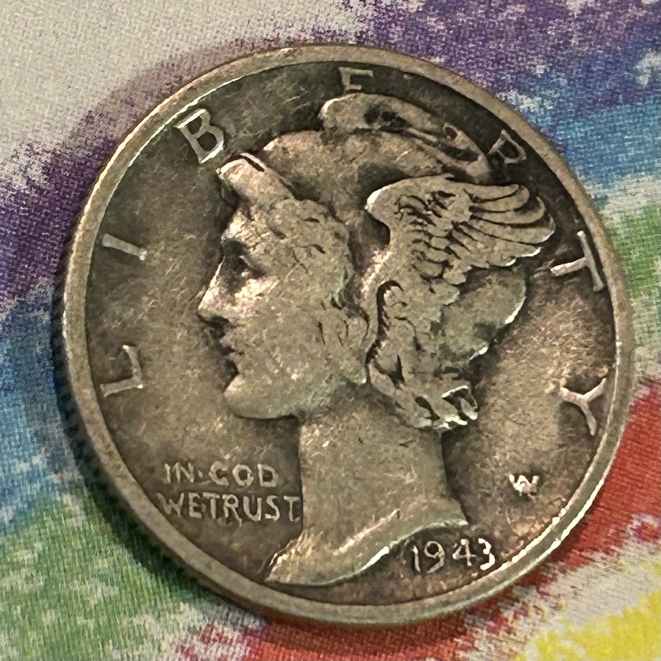 1943 Mercury Dime Winged Liberty Silver Coin | eBay