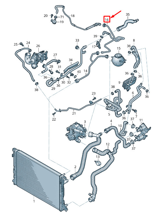 NEW AUDI Q5 FY ENGINE COOLANT BYPASS HOSE 80A121081DH ORIGINAL NO DUTY ...