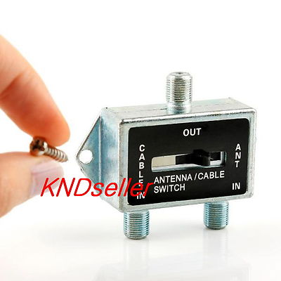 2 WAY A/B Coaxial Coax RF Switch Manual Selector Push Button Cable TV ...