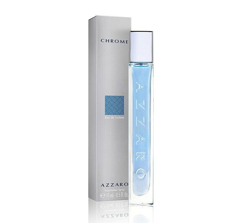 Azzaro CHROME Men Mini 0.5 .5 oz 15 ml Eau De Toilette Spray New In Box ...