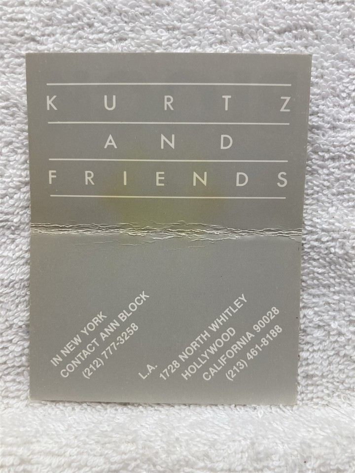 Vintage Business Card Kurtz & Friends Animators Ann Block Sesame Street ...