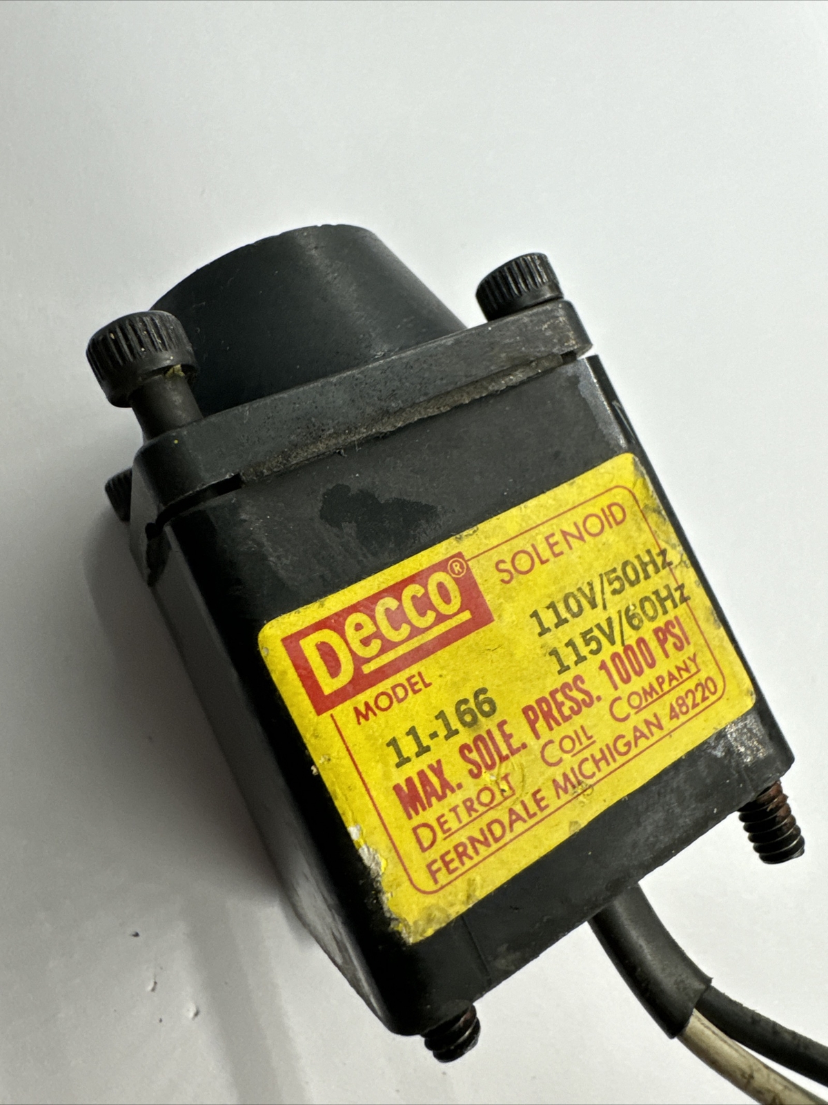 Decco Hydraulic Valve Coil 11-166 11/115/120V Detroit Coil Racine ...