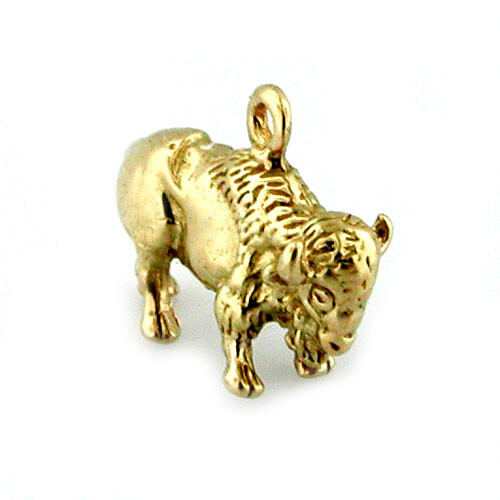 14k Gold Bison Buffalo Charm | eBay