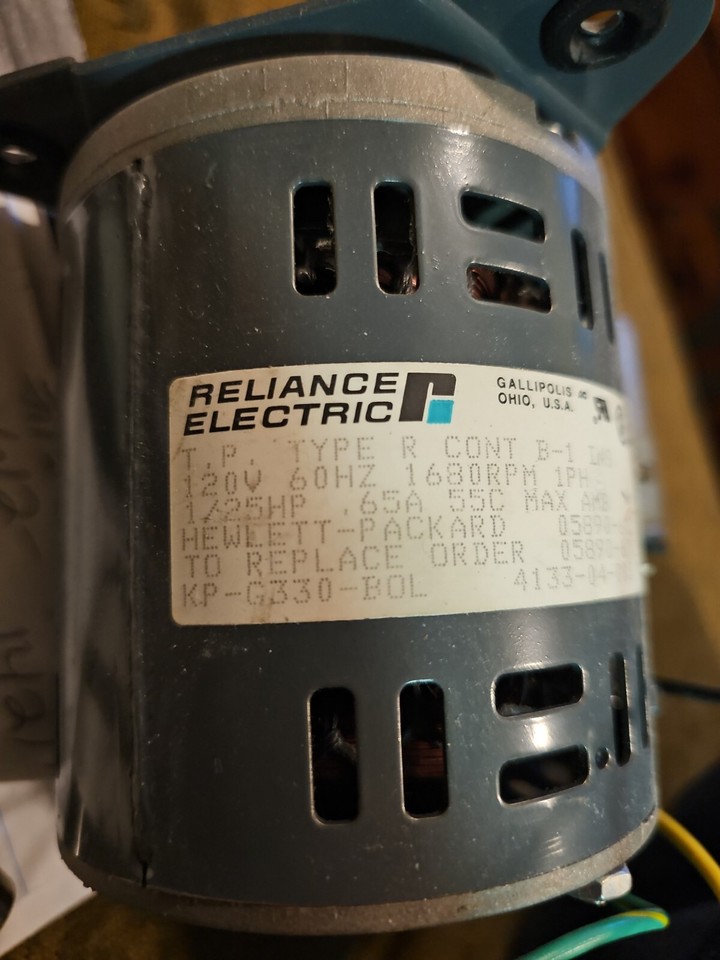 KP-G330-BOL / 05890-67020 Type R RELIANCE HP Electric MOTOR 1/25hp ...