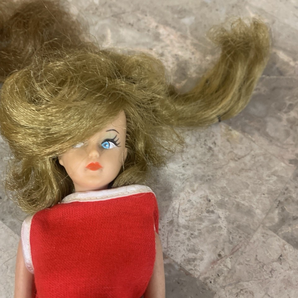 Vintage 1960s Tressy Doll Lot Dolls Key Pin Red Dress Dark Blonde Brown ...