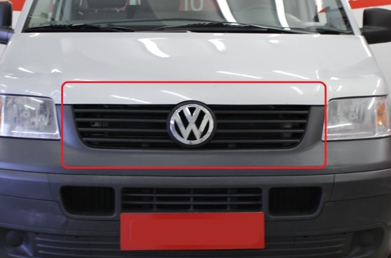 Genuine VW Transporter 03-10 Front Center Grill Satin Black 7H5853653 ...