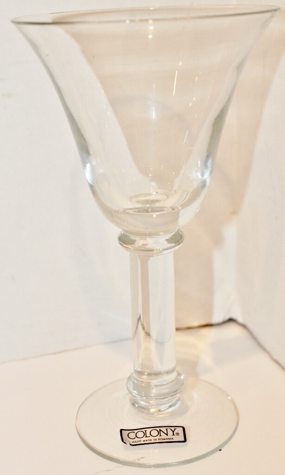 VTG Colony Glass - Romania - Stemware Water Wine Goblets - Clear ...