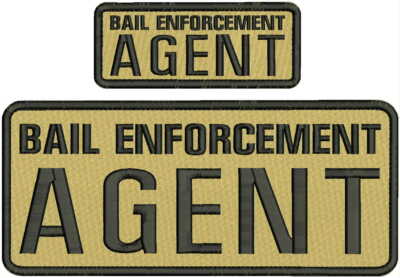 BAIL E AGENT EMB PATCH 4X10 AND 2X5 HOOK ON BACK TAN/BLK | eBay