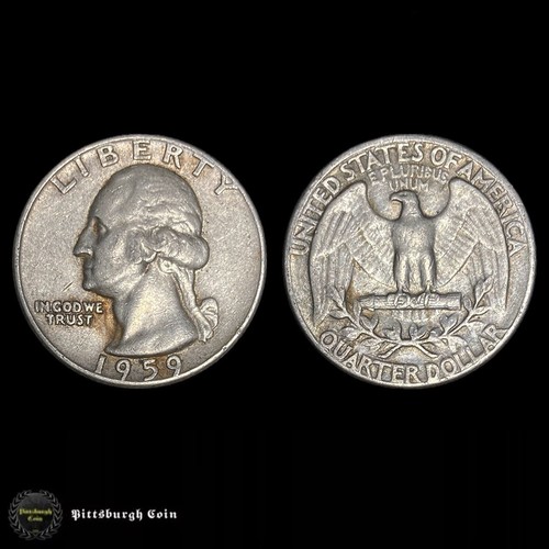 1959 25C Washington Quarter 90% Silver Better Date Scarce Very Fine ...