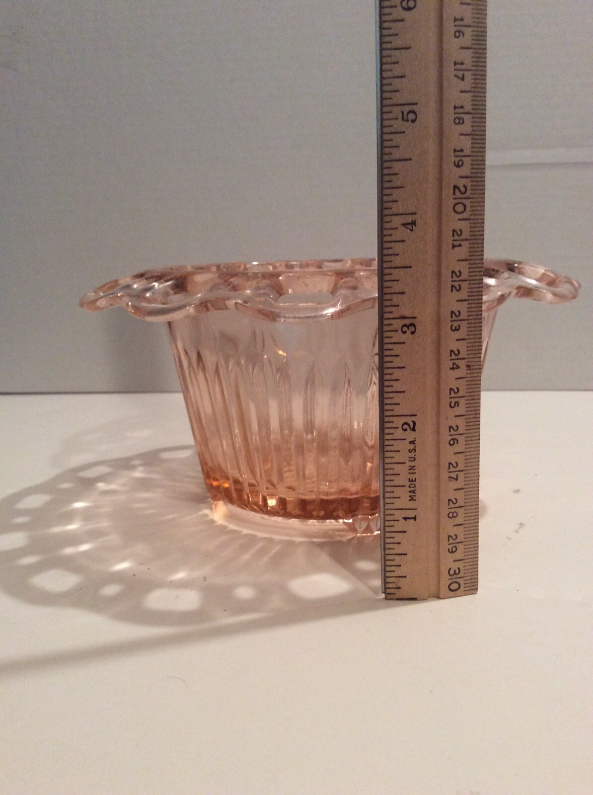 HOCKING GLASS "LACE EDGE / OPEN LACE" PINK DEPRESSION GLASS BOWL ~ Ca ...