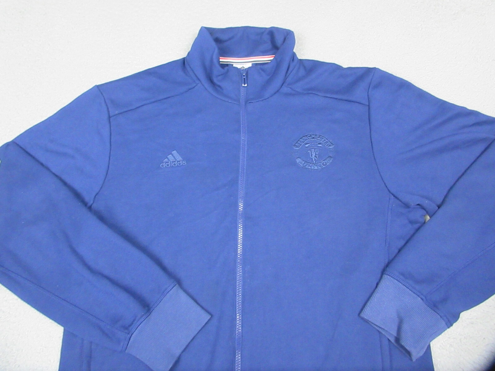 Manchester United Sweater Mens Large Blue Full Zip Logo Soccer Futbol EPL Adidas | eBay Australia